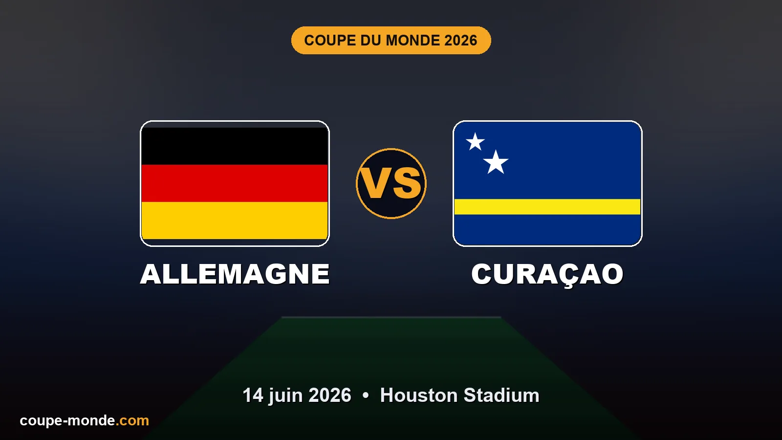 Pronostic Allemagne - Curaçao : analyse, cotes et prediction | CDM 2026